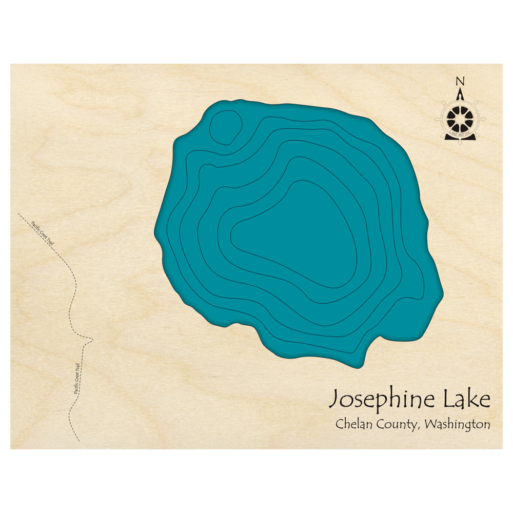 Josephine Lake, Washington 3D Custom Wood Map – Lake Art LLC