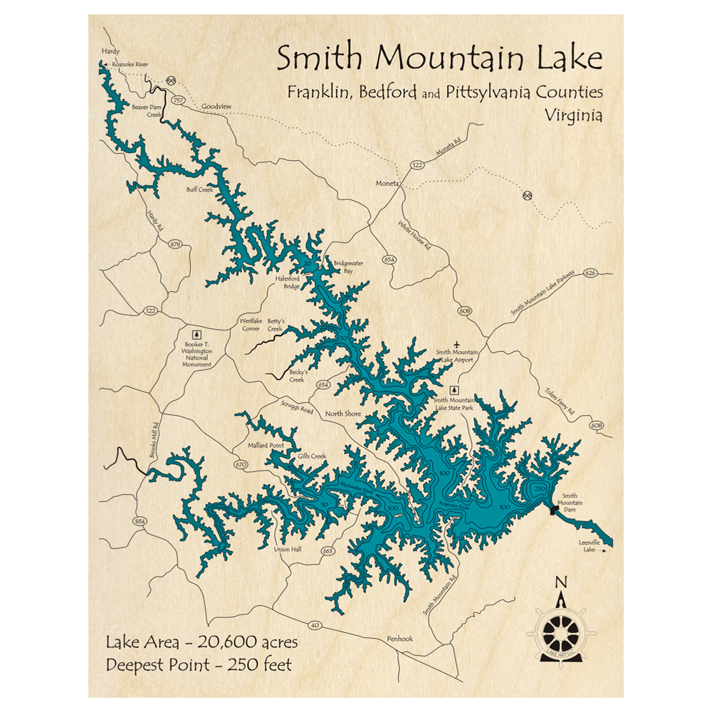 Smith Mountain Lake Va Map