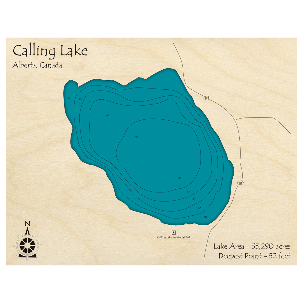 Calling Lake, Alberta 3D Custom Wood Map – Lake Art LLC