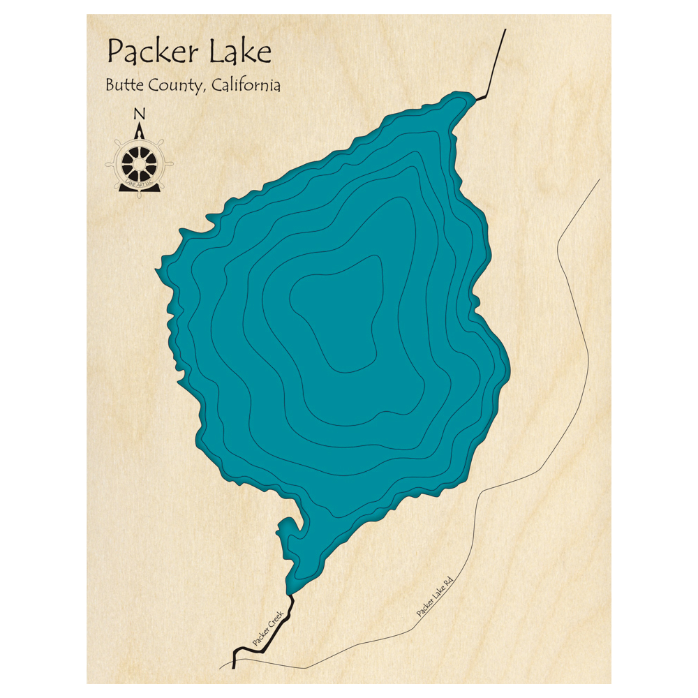 Packer Lake, California 3D Custom Wood Map – Lake Art LLC