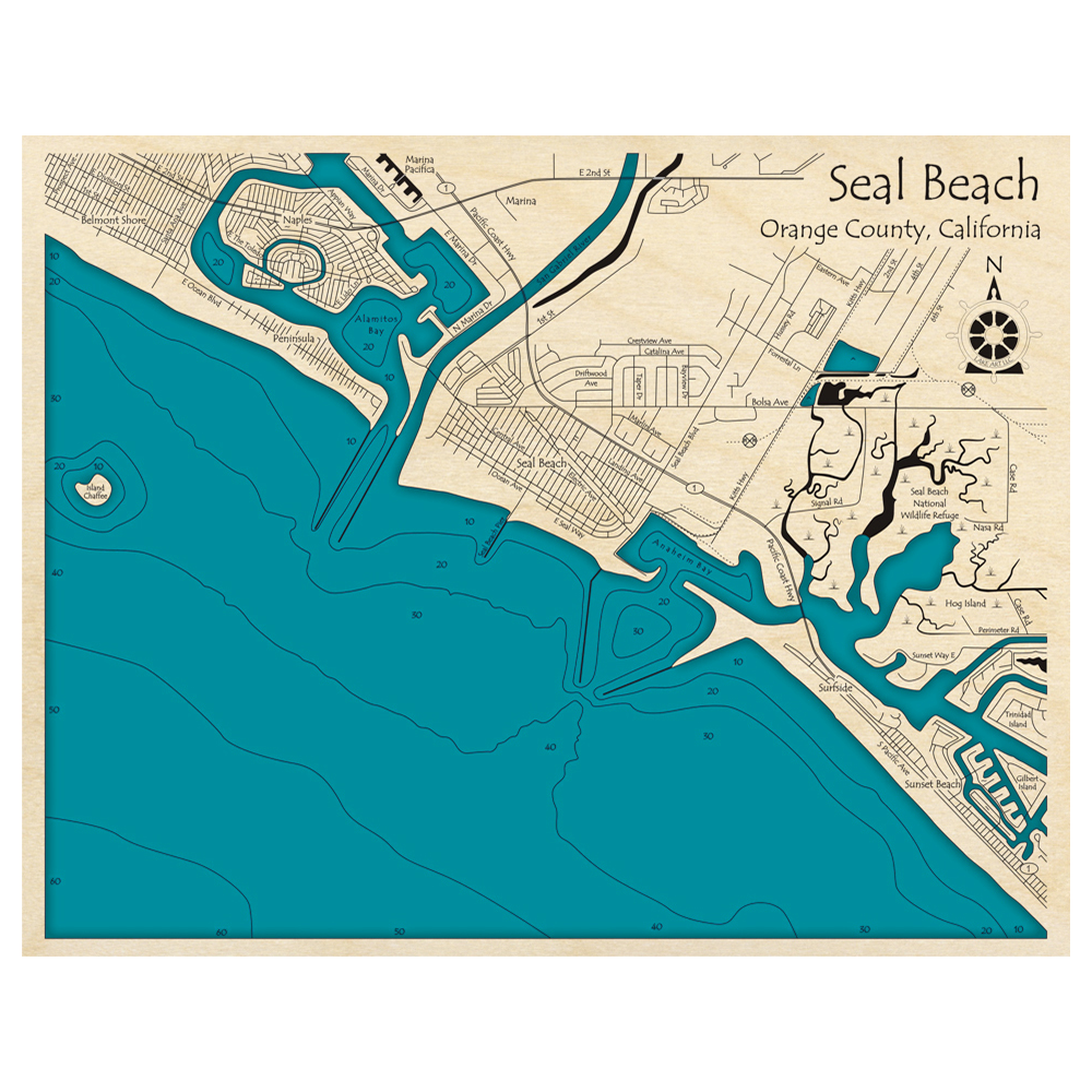 Mapa De Seal Beach, California Huntington Central Park, Huntington