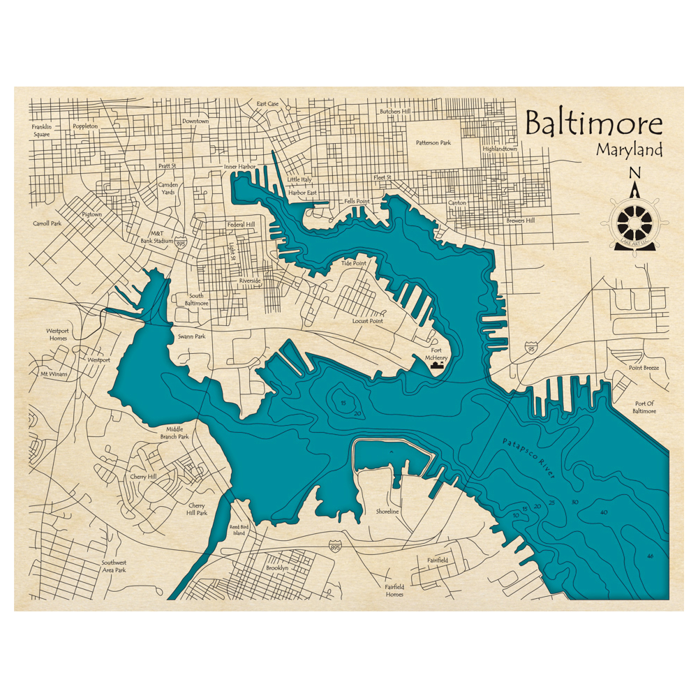Map Of Downtown Baltimore 550x550