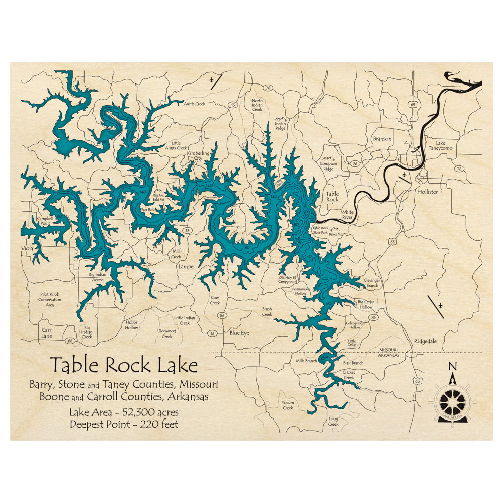 Map To Table Rock Reservoir