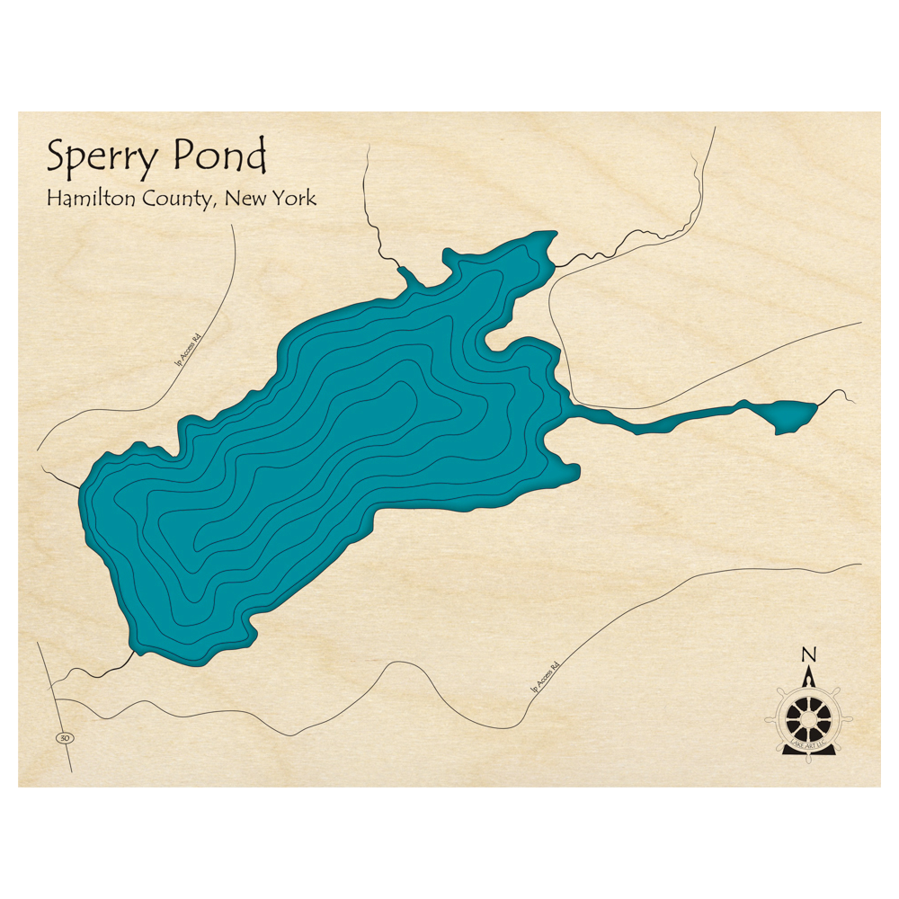 Sperry Pond, New York 3D Custom Wood Map – Lake Art LLC