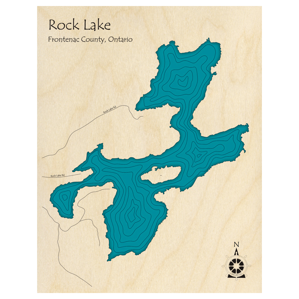 Rock Lake, Ontario 3D Custom Wood Map – Lake Art LLC