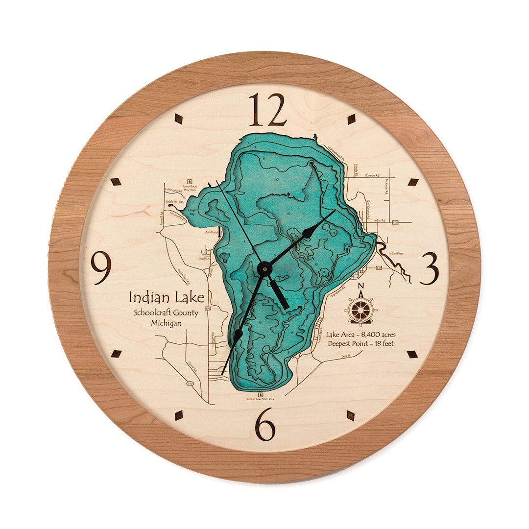 Custom 3D Wall Clock with Your Lake – Lake Art LLC
