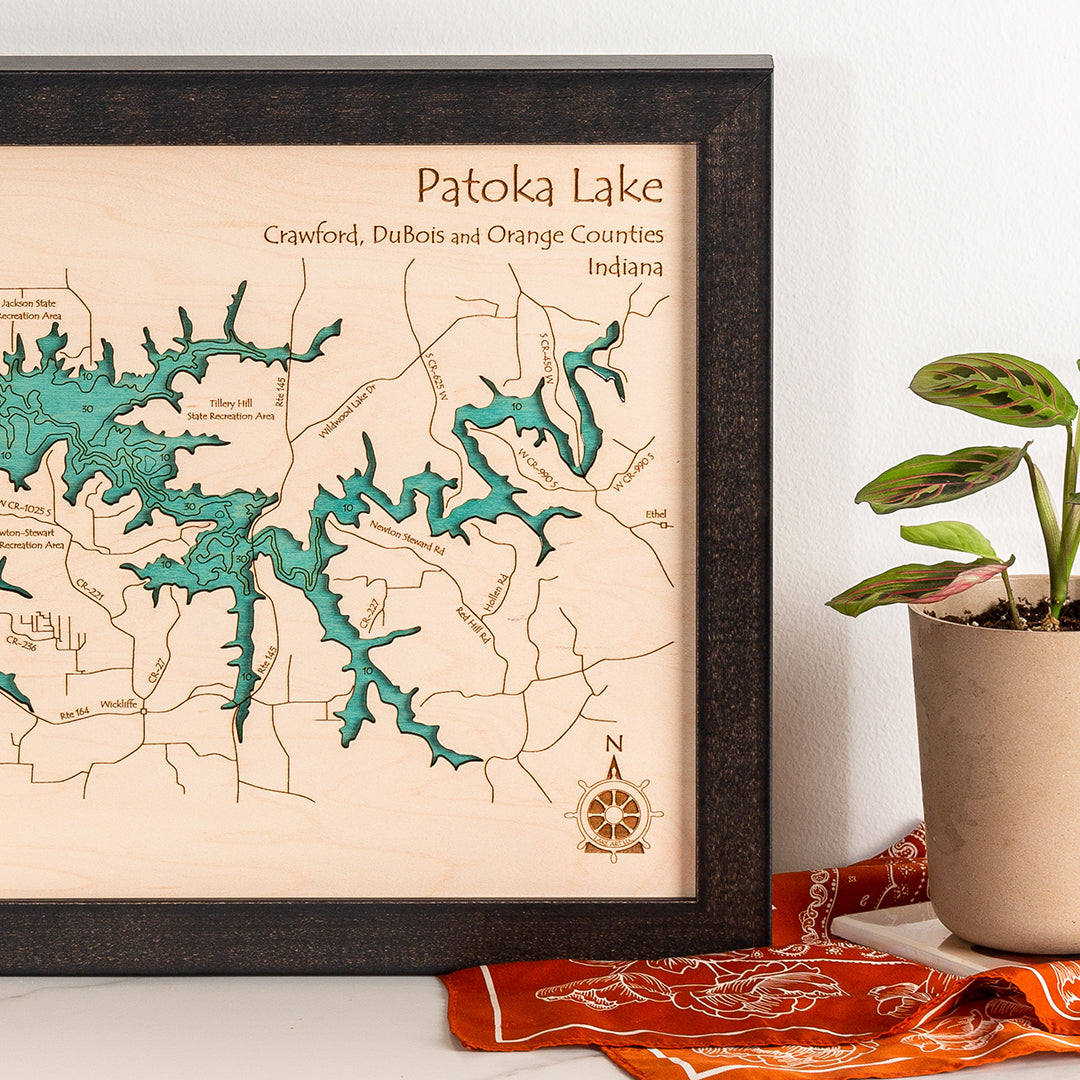 Your Lake, Personalized | 11x14 Framed Wood Map – Lake Art LLC