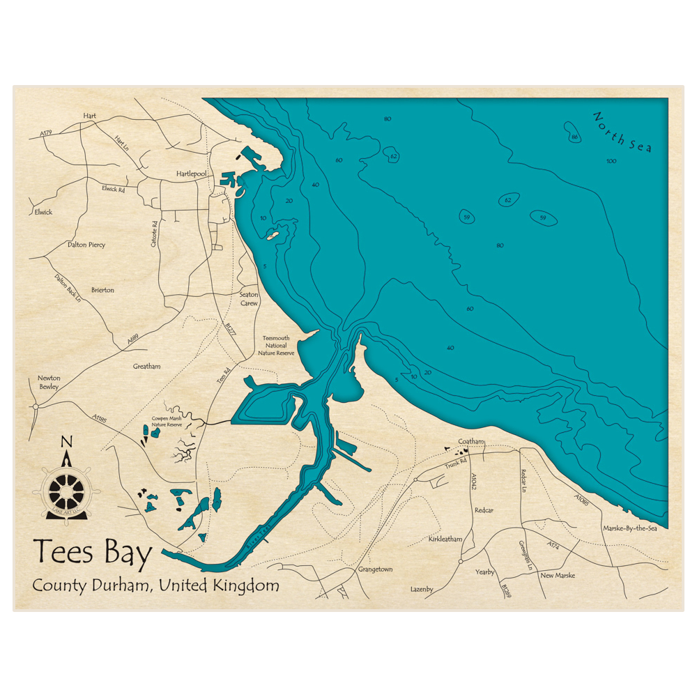 Tees Bay 3D Custom Wood Map – Lake Art LLC