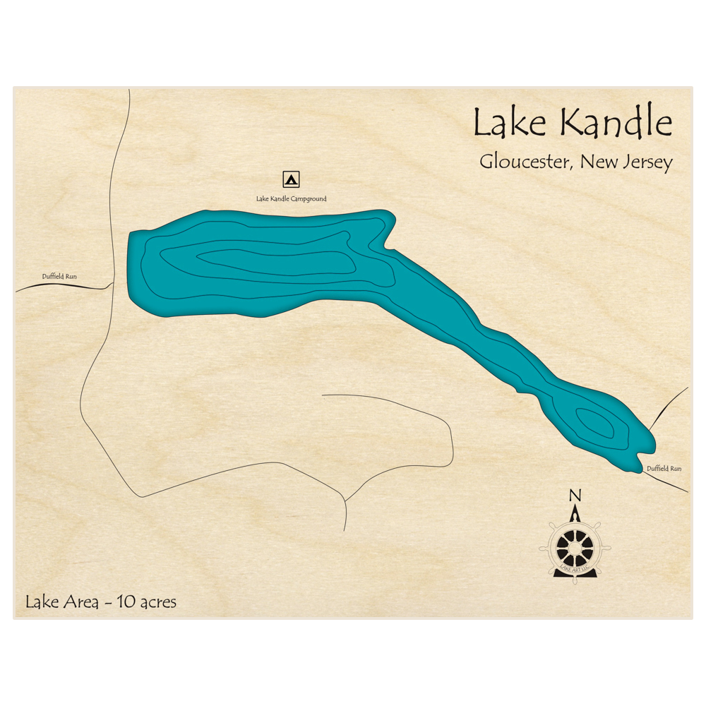 Lake Kandle 3D Custom Wood Map – Lake Art LLC