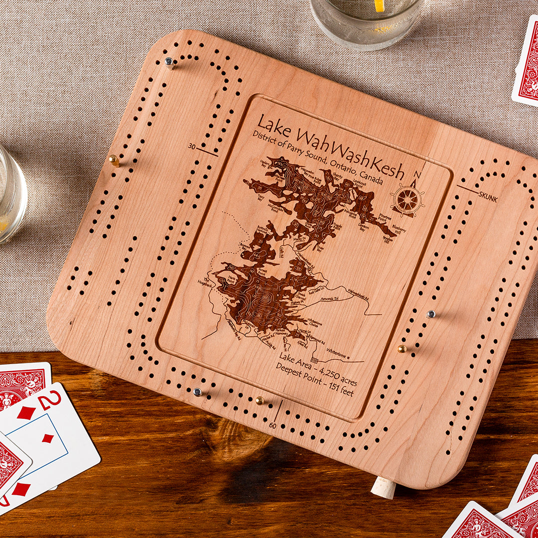 Custom Cribbage Board with Your Lake – Lake Art LLC